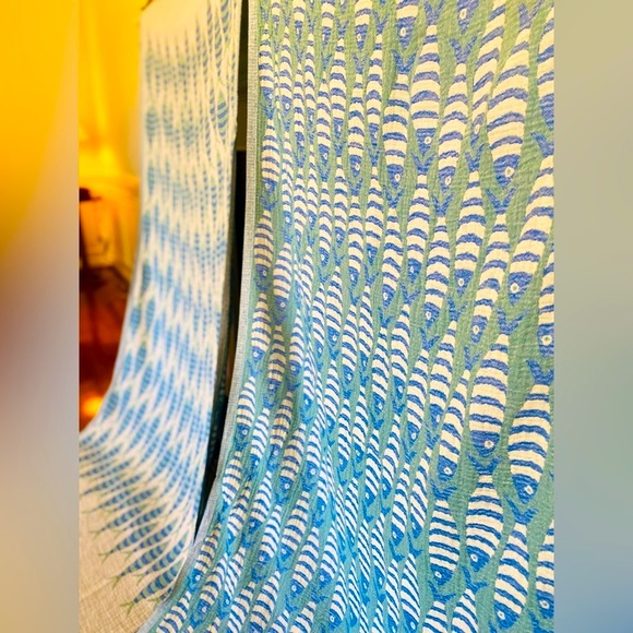 Anthropologie | Bath | Jacquard Loom Weave Fish Textile Muslin Soft ...